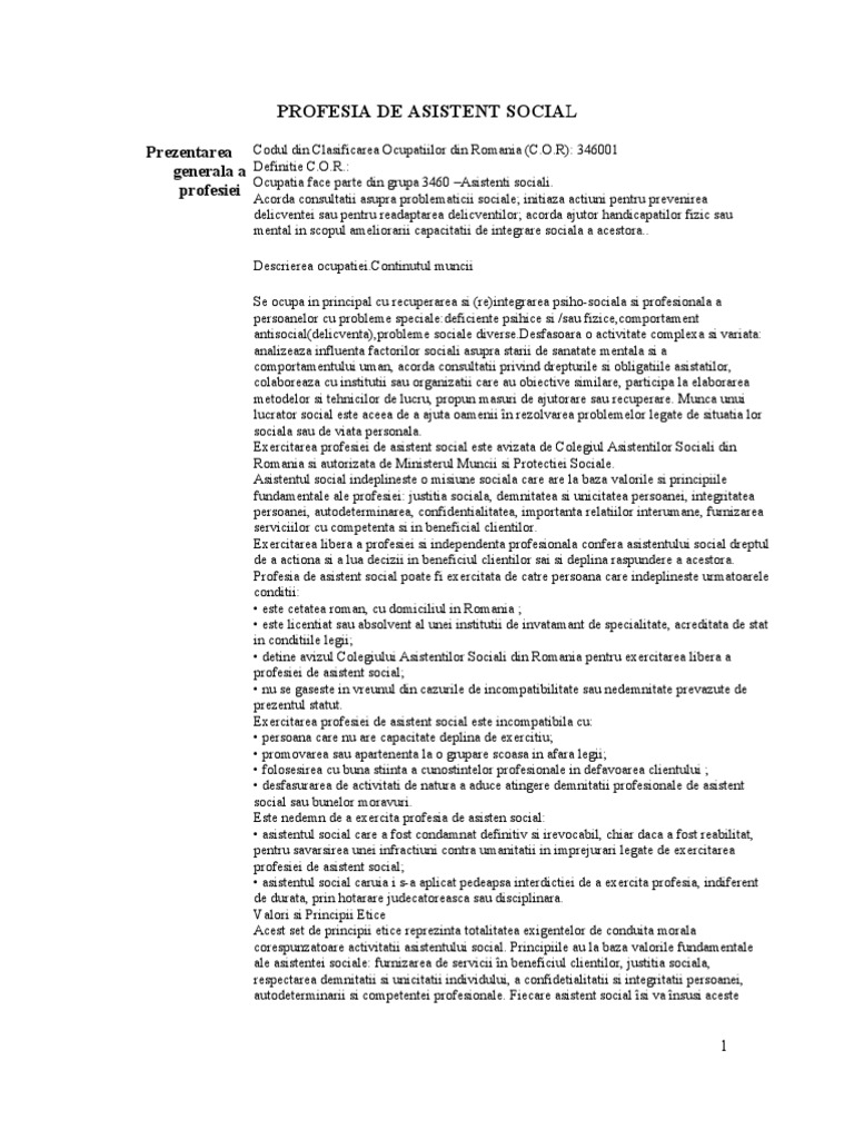 Asistent Social | PDF