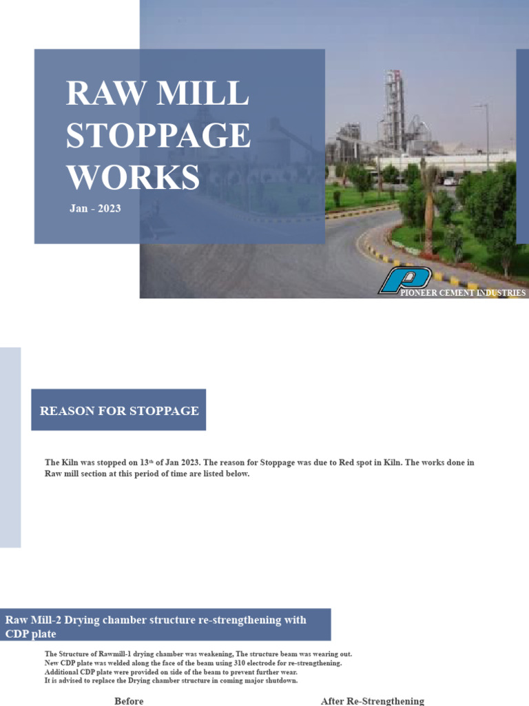 Raw Mill Stoppage & Repairs Jan 2023 | PDF | Belt (Mechanical ...