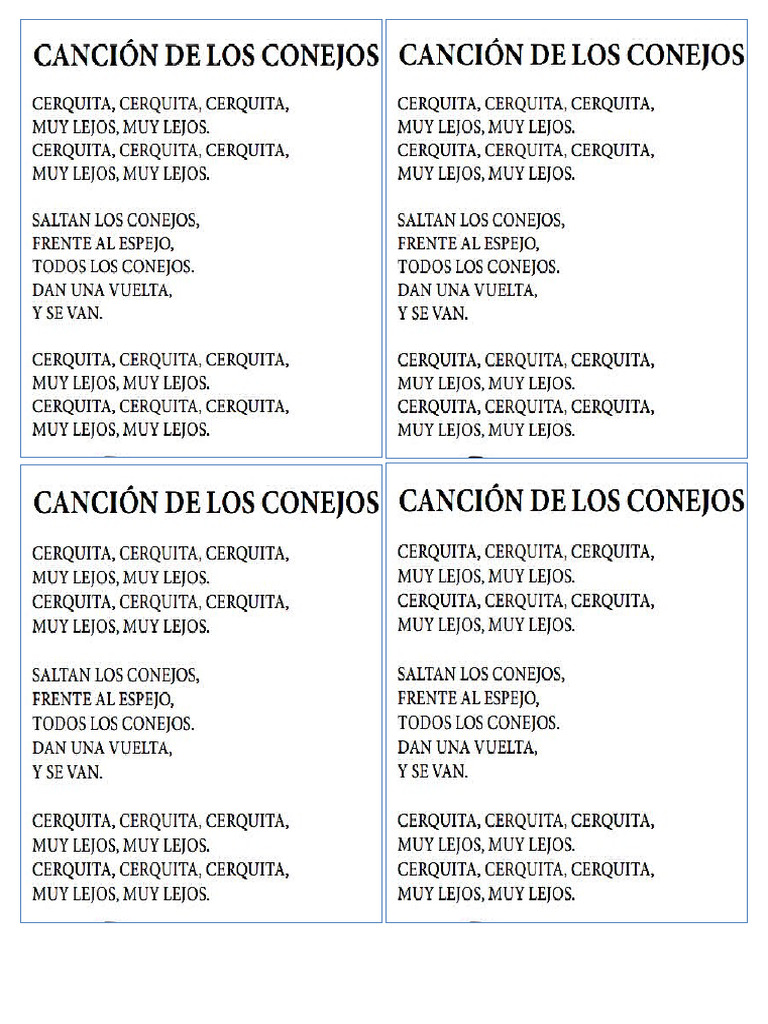 Cancion de Los Conejos | PDF