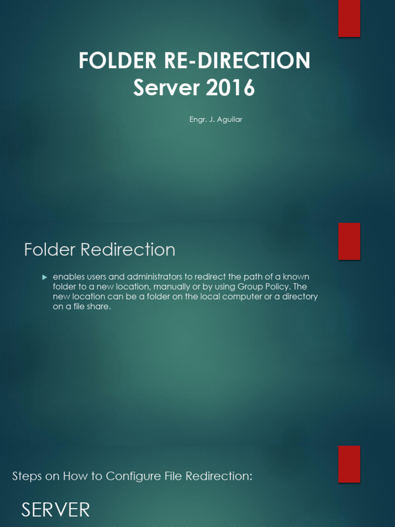 Server2019 Folder REdirection | Download Free PDF | Group Policy | Active Directory