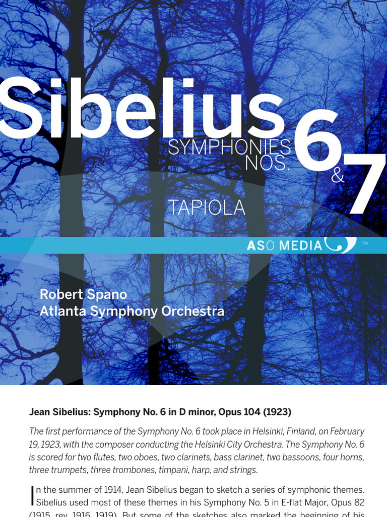 Sibelius Symphonies Nos. 6 & 7 - Booklet | PDF | Orchestras | Tempo