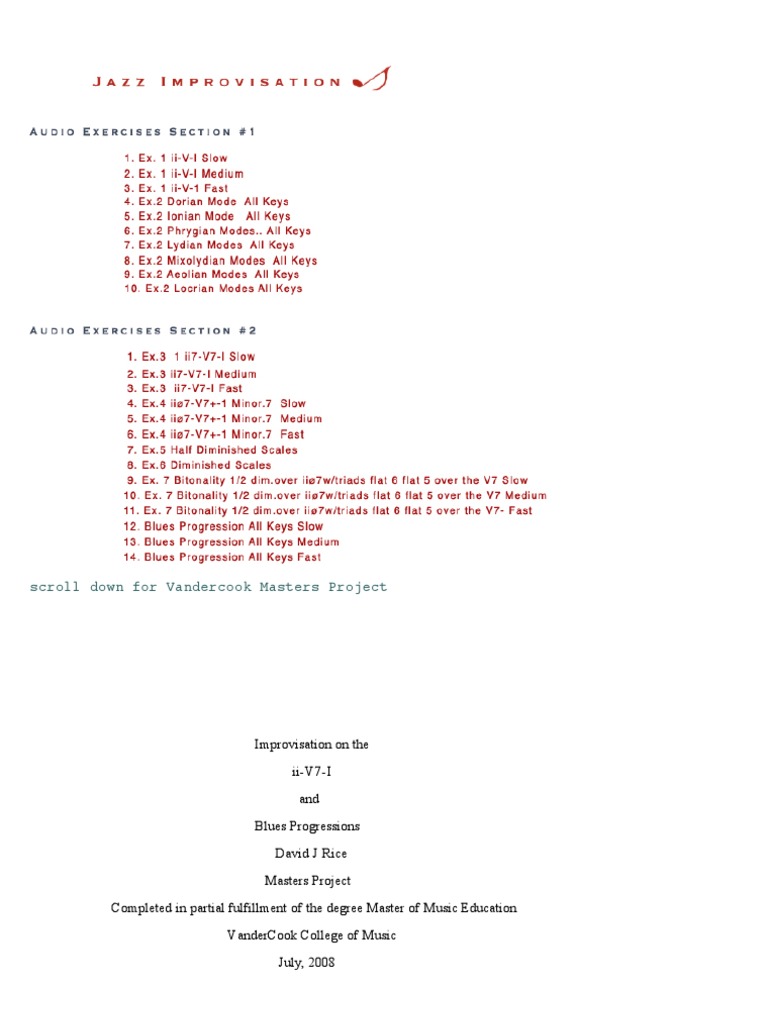 Preview of "Dave Rice Productions-Jazz Improvisation" | PDF | Chord ...