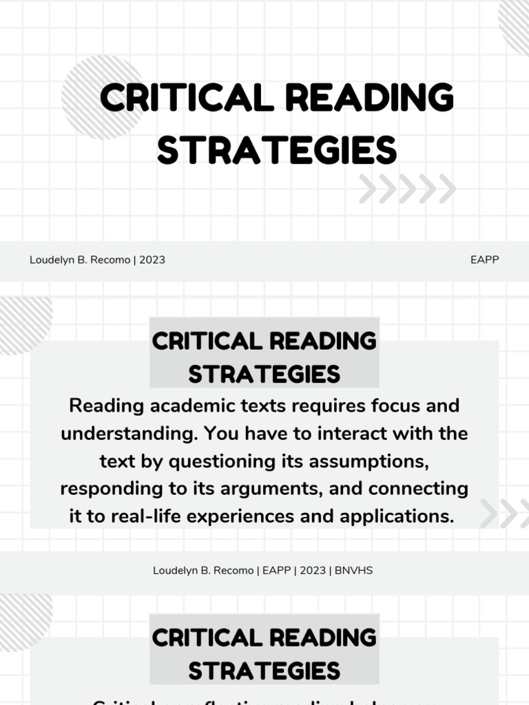 EAPP-03-Critical-Reading-Strategies-SC | PDF | Knowledge | Concept