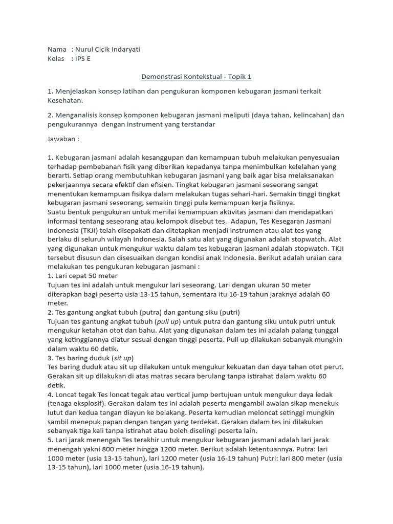 Demonstrasi Kontekstual - Topik 1 | PDF