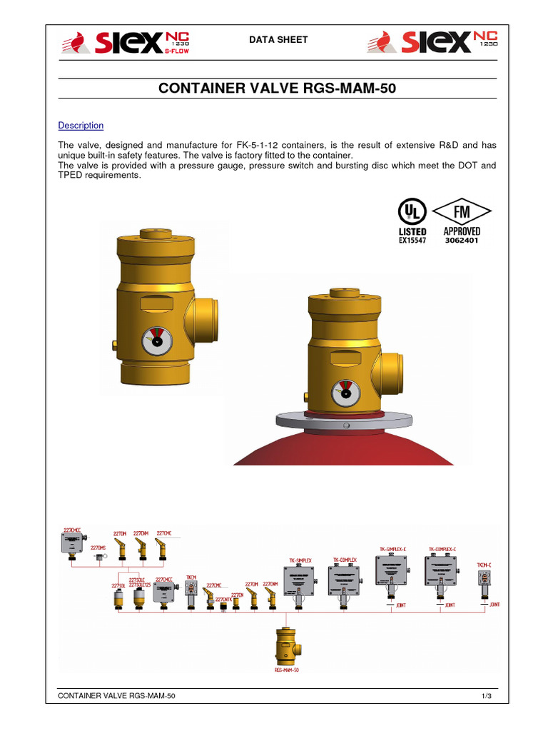 Container Valve RGS-MAM-50 | PDF | Valve | Actuator