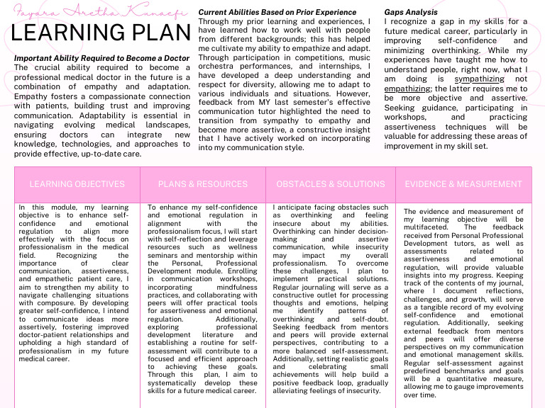 Example of An Individual Learning Plan | PDF | Empathy | Mentorship