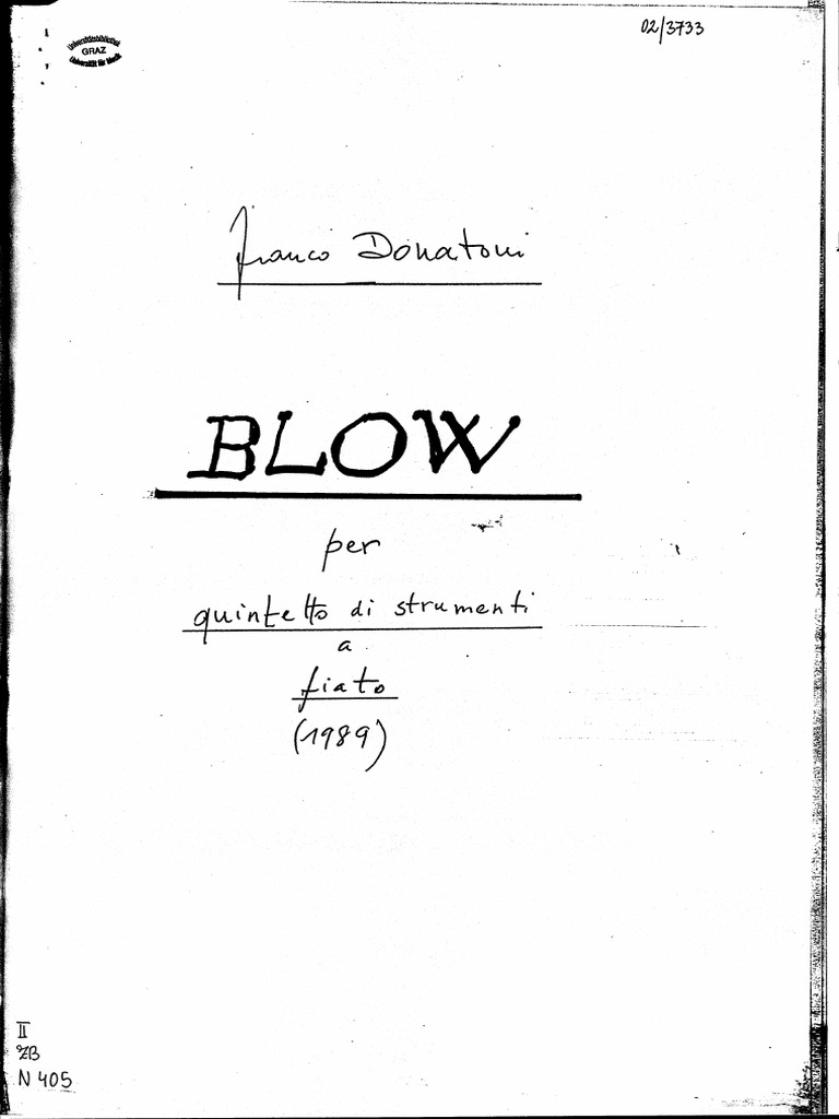 Donatoni - Blow (1989) (WQ) | PDF