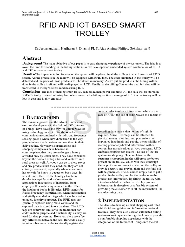 RFID-AND-IOT-BASED-SMART-TROLLEY | PDF | Radio Frequency Identification ...