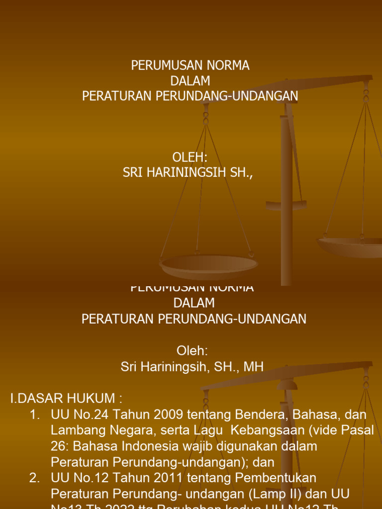 Perumusan Norma Dalam Peraturan Perundang-Undangan | PDF