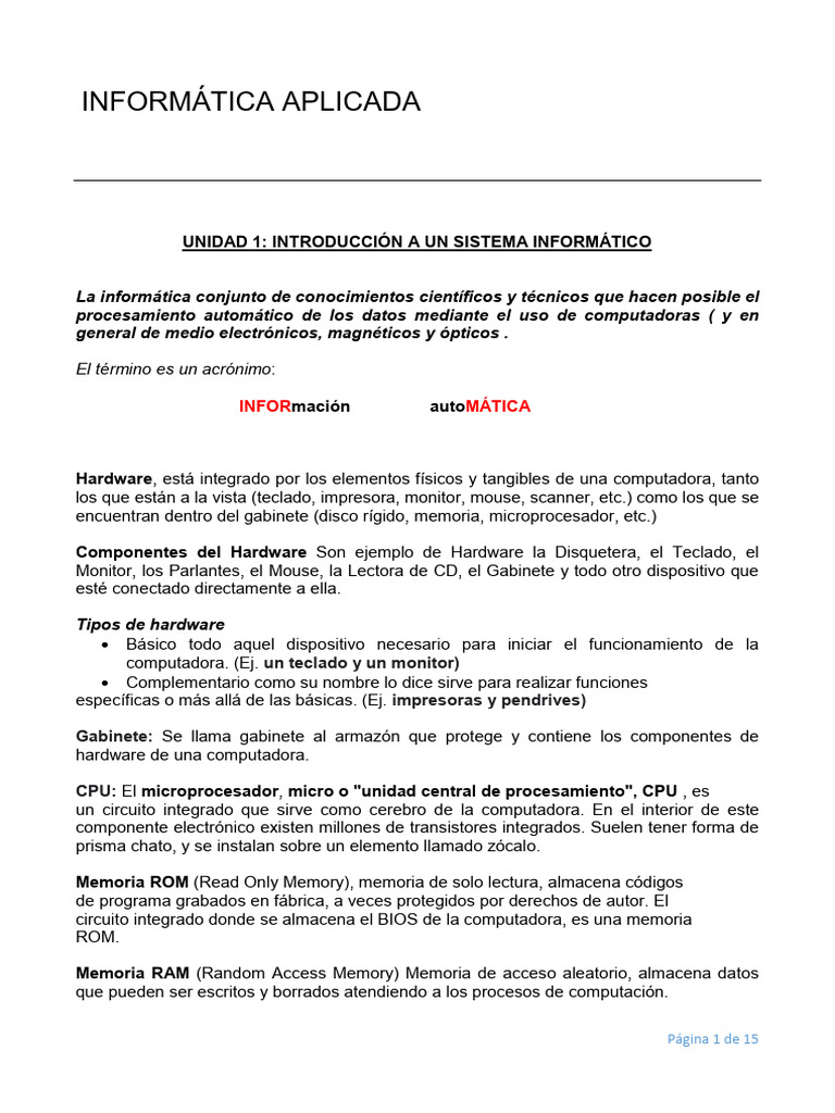 Introducción - Hardware | PDF | Hardware de la computadora | Teclado Introducción - Hardware | PDF | Hardware de la computadora | Teclado