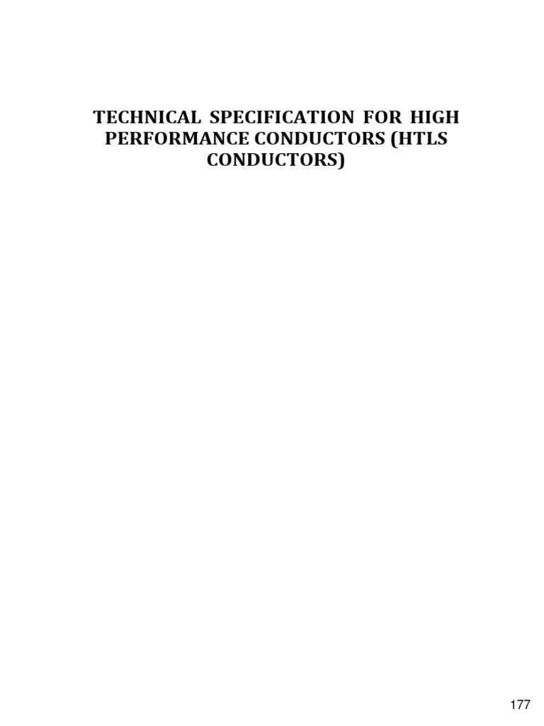 Technical Specification For High Performance Conductors (Htls ...