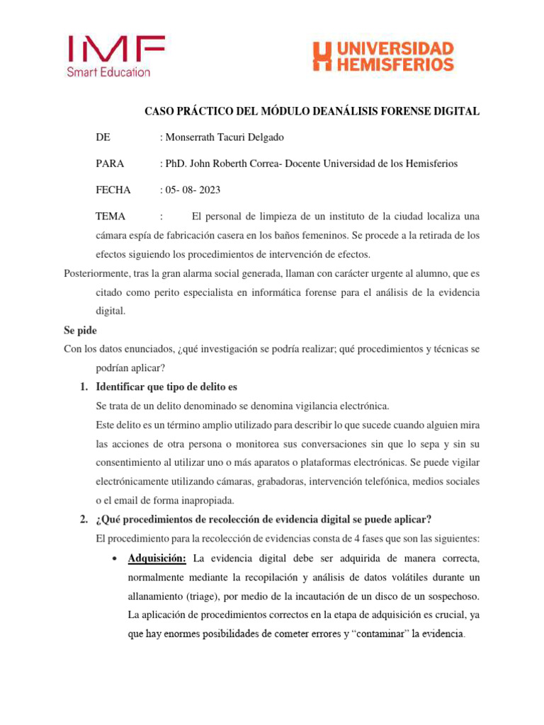 Formato Caso Práctico Analisis Digital | PDF | Información | Informática