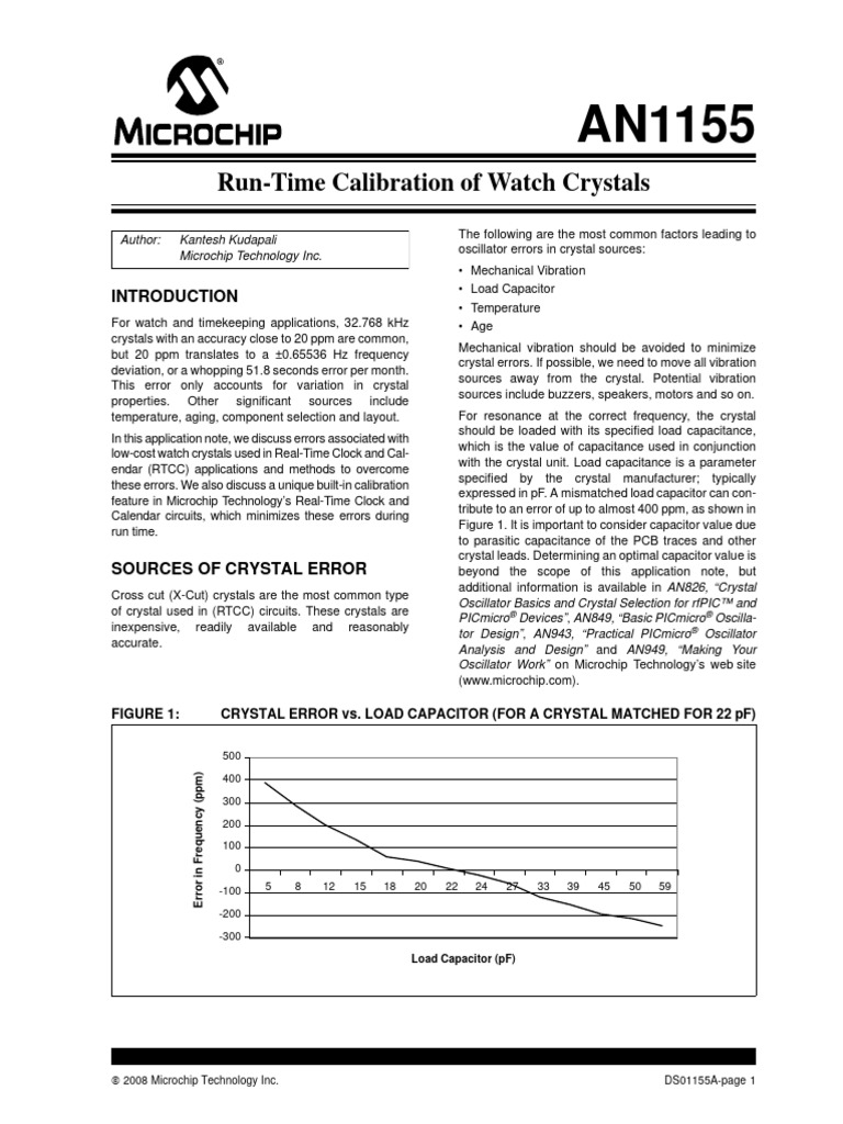 Run-Time Calibration of Watch Crystals | PDF | Capacitor | Computer ...
