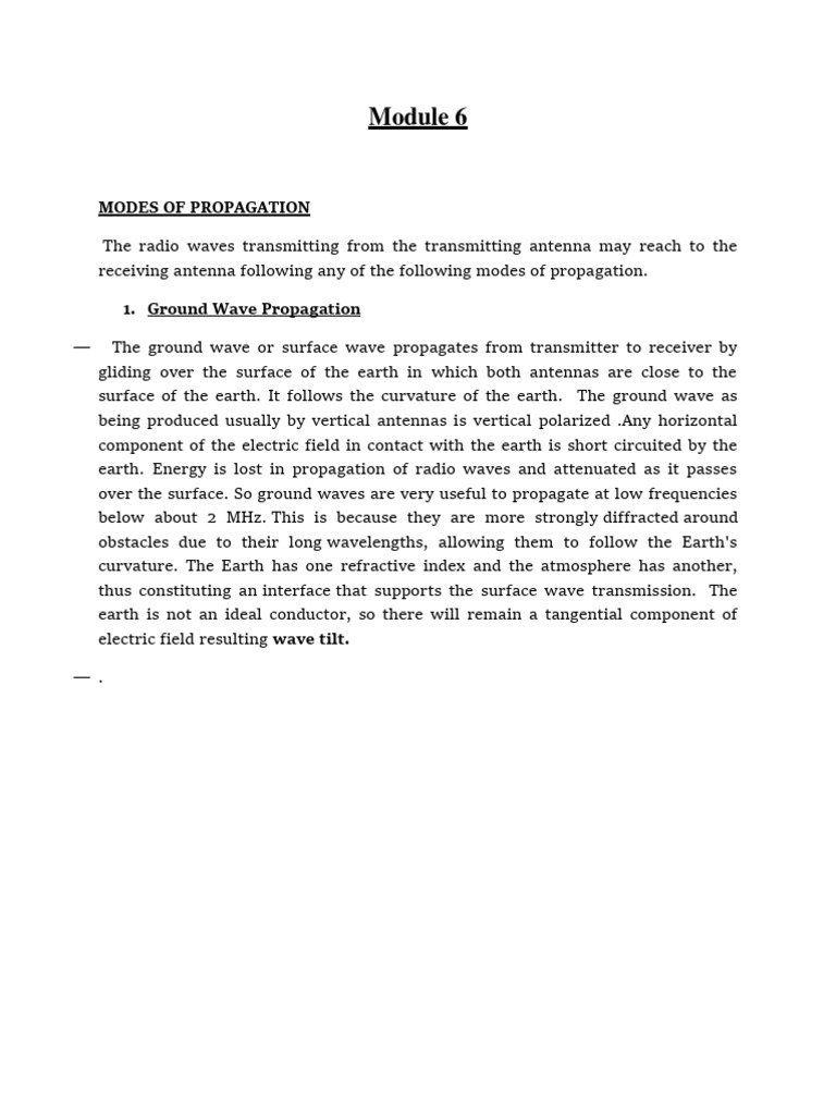 Ec 306-AWP Module6 - 2 | PDF | Radio Propagation | Ionosphere