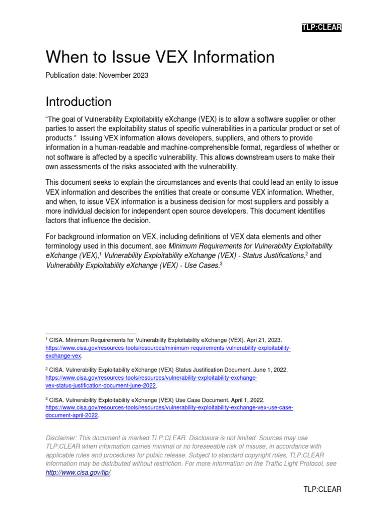 When To Issue A VEX 508c | PDF | Vulnerability (Computing) | Computer Security