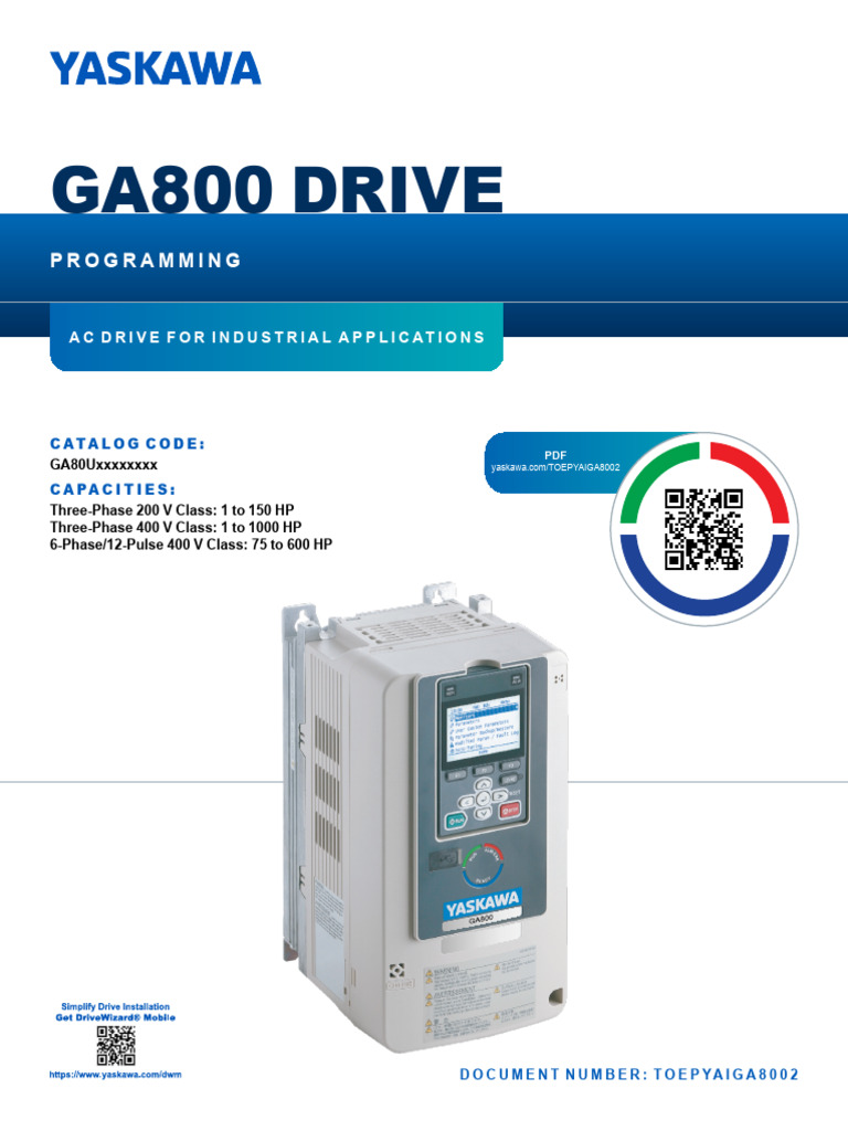 Yaskawa GA800 Drive Programming Guide | PDF