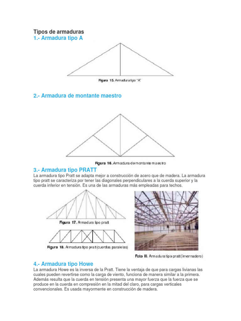 Tipos de armaduras | PDF | Braguero