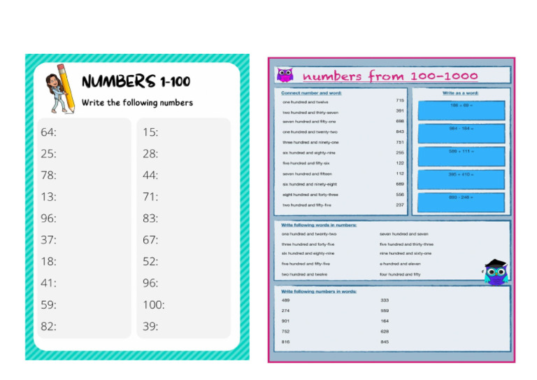 Numbers 1-1000 5° | PDF