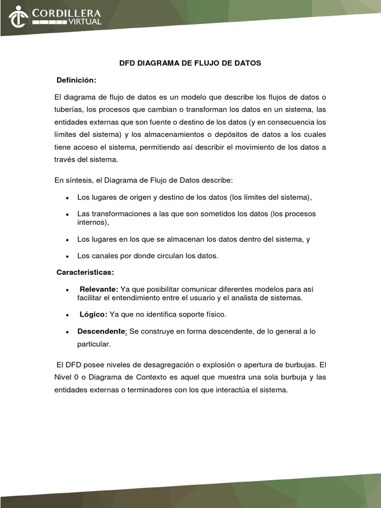 DFD Diagrama de Flujo de Datos | PDF | Archivo de computadora | Informática
