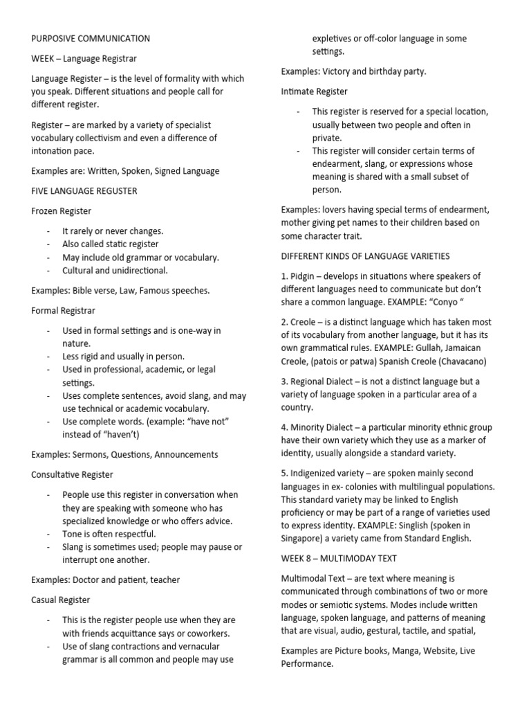 Purposive Communication | PDF | Communication | Sociolinguistics Purposive Communication | PDF | Communication | Sociolinguistics