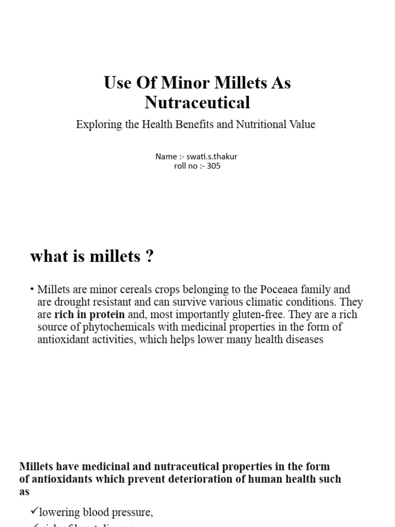 305 Use of Minor Millets As Nutraceutical | PDF | Cardiovascular ...