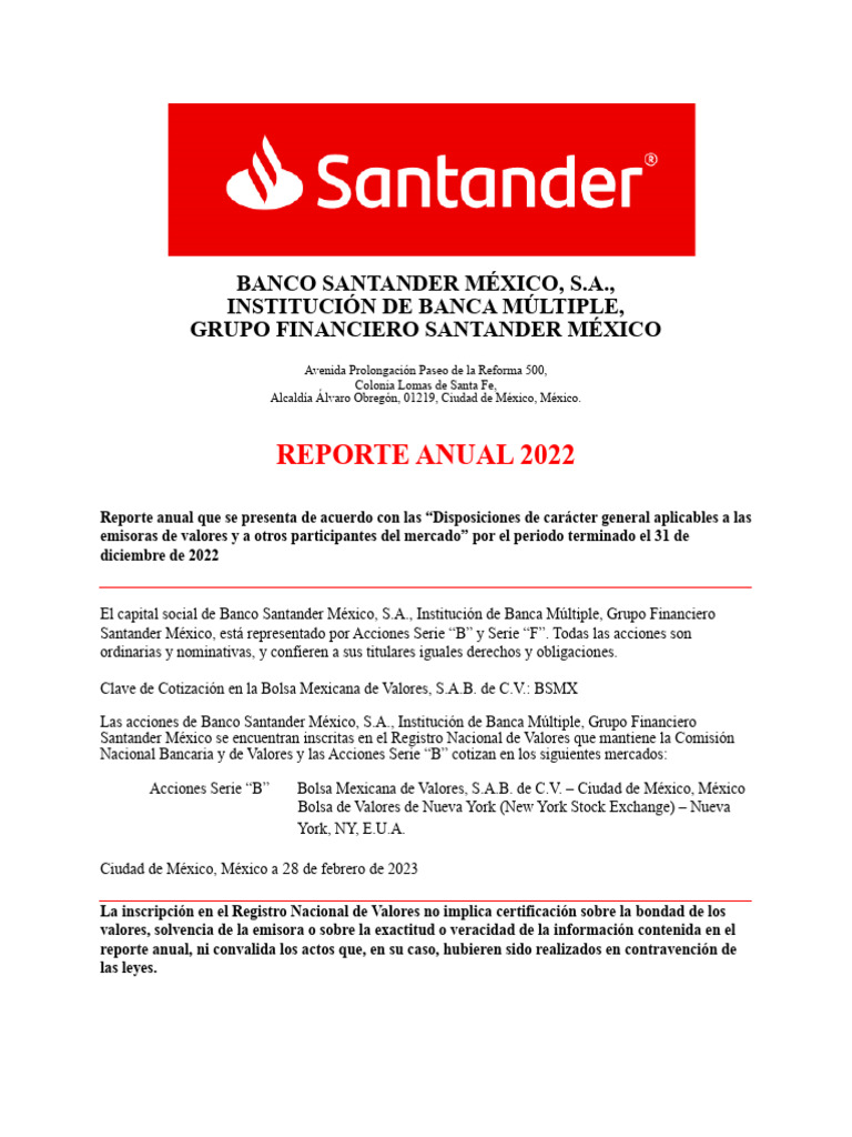 Informe Anual BSMX 2022 | PDF | Interés | Bolsa de Nueva York