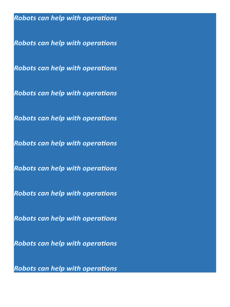 Benefits of Robots in Operations | PDF | Technology & Engineering