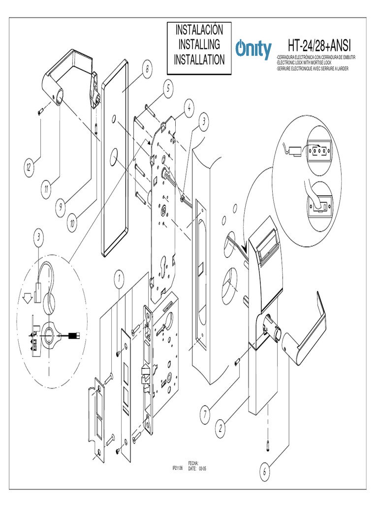 Electronic Lock Installation Guide | PDF | Door