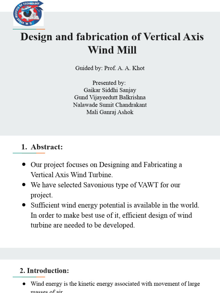 Vertical Axis Wind Turbine Design Guide | PDF | Turbine | Wind Turbine