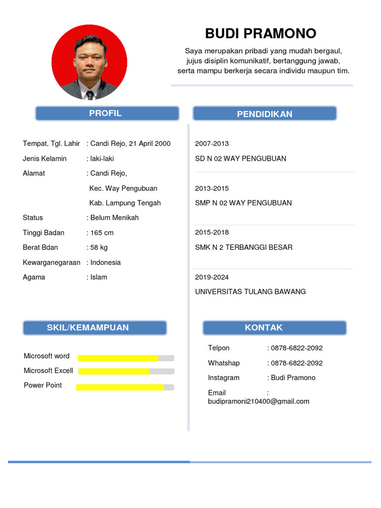 CV Budi Pramono Ter | PDF