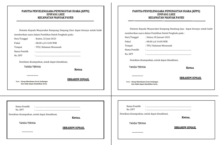 Undangan Pemilu Datok Penghulu 2023 | PDF