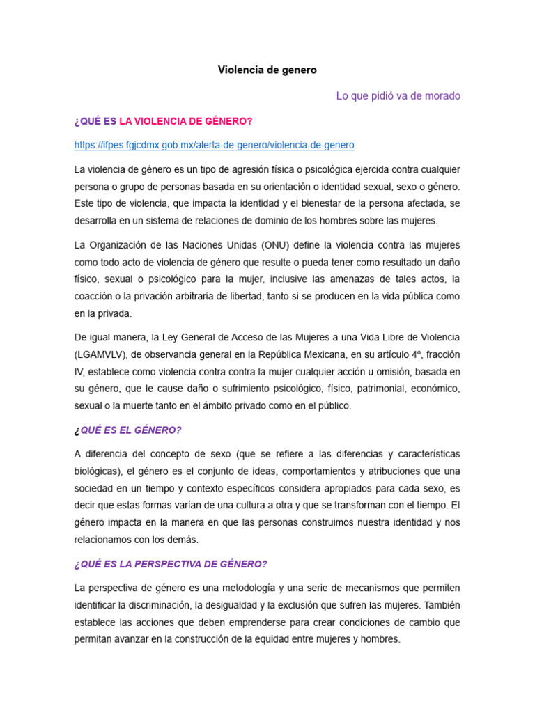 Violencia de Genero y Relaciones Saludables | PDF | La violencia contra ...