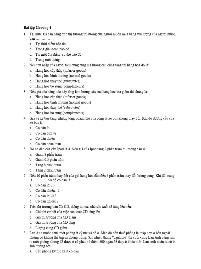 Bài Tập chương 4 KTVM | PDF
