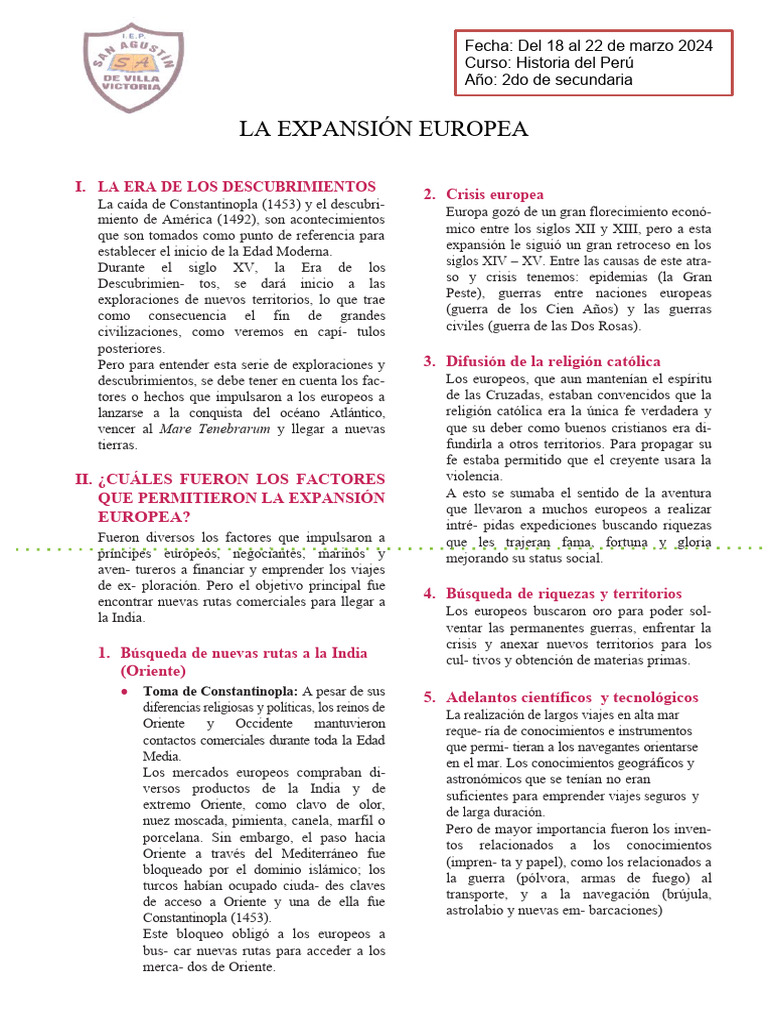 La Expansión Europea para Segundo Grado de Secundaria | PDF | Brújula | Navegación