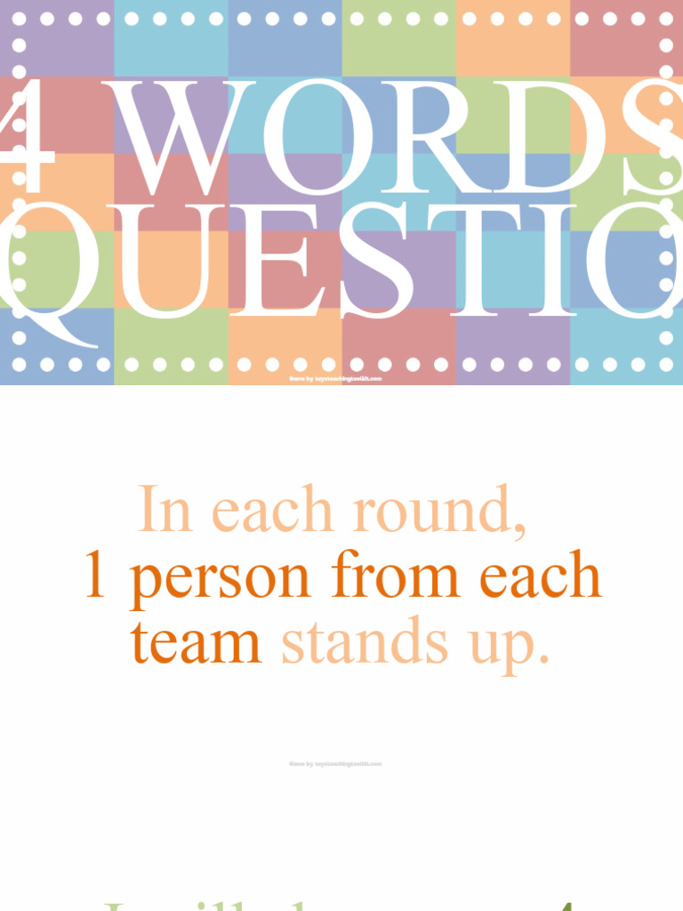 4 Words 1 Question - Rooms and Furniture | PDF