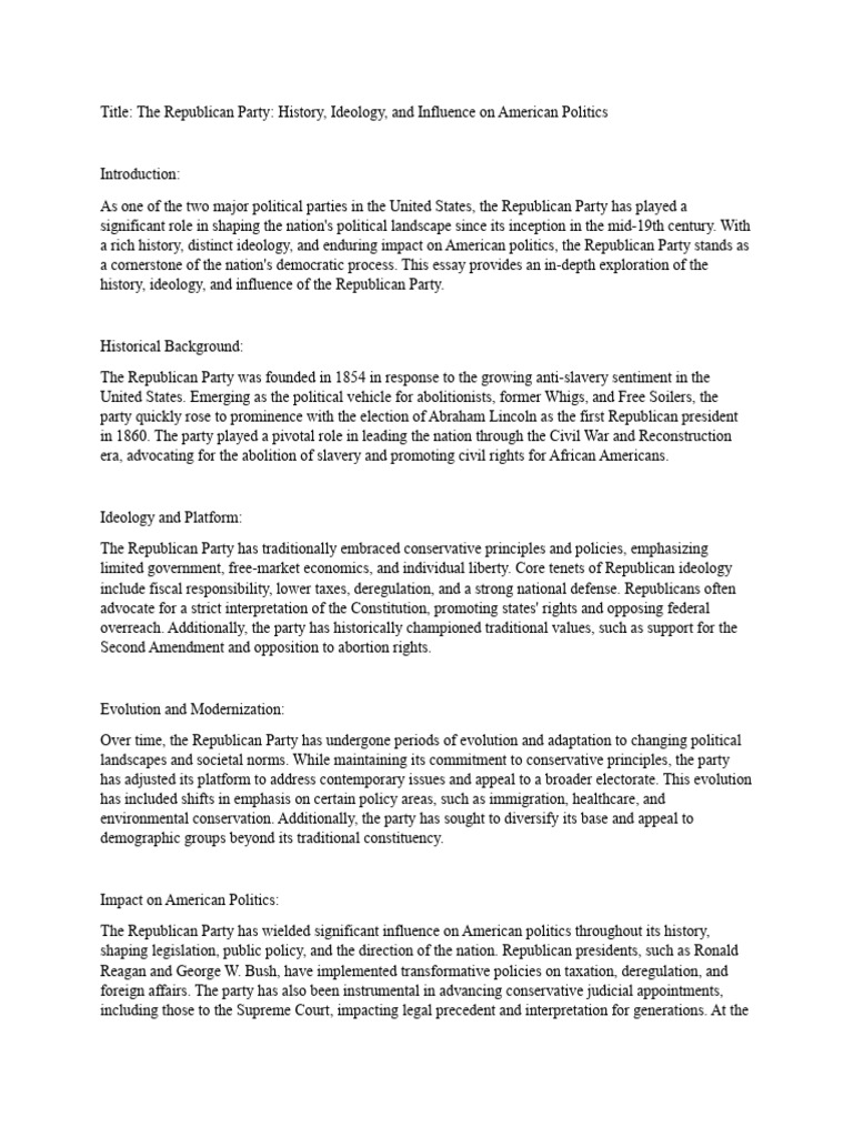 D 4 | PDF | Republican Party (United States) | American Government