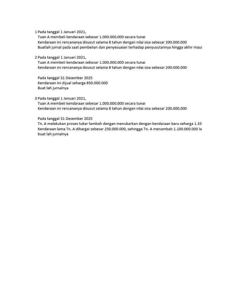 Soal Exercise 18 Juli | PDF | Bisnis