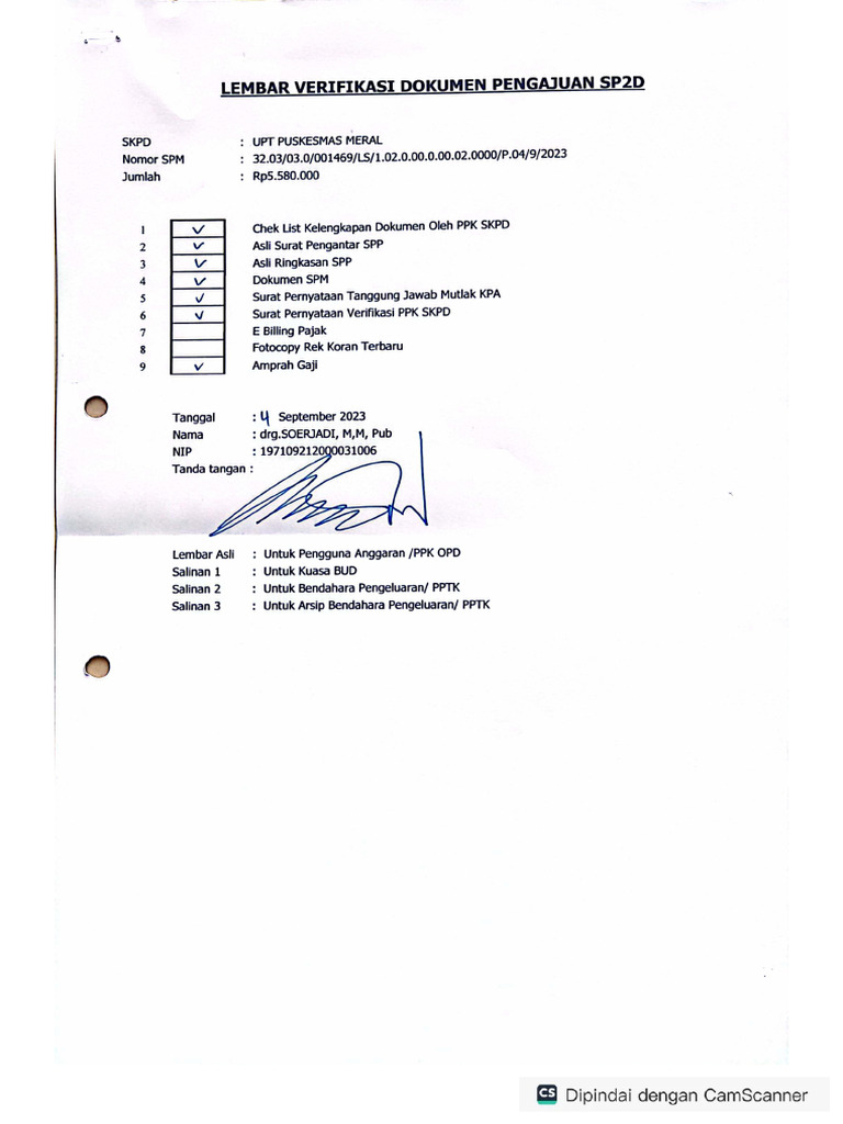 Bukti Dokumen SPJ | PDF