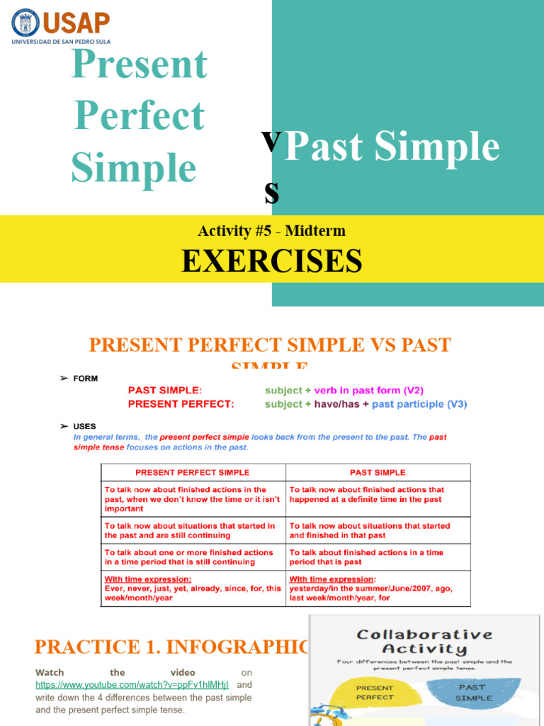 5 Practice - Simple Past Vs Present Perfect Simple | PDF