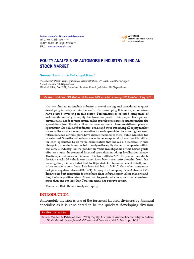 1 Suman Tandon | PDF | Risk Premium | Beta (Finance)