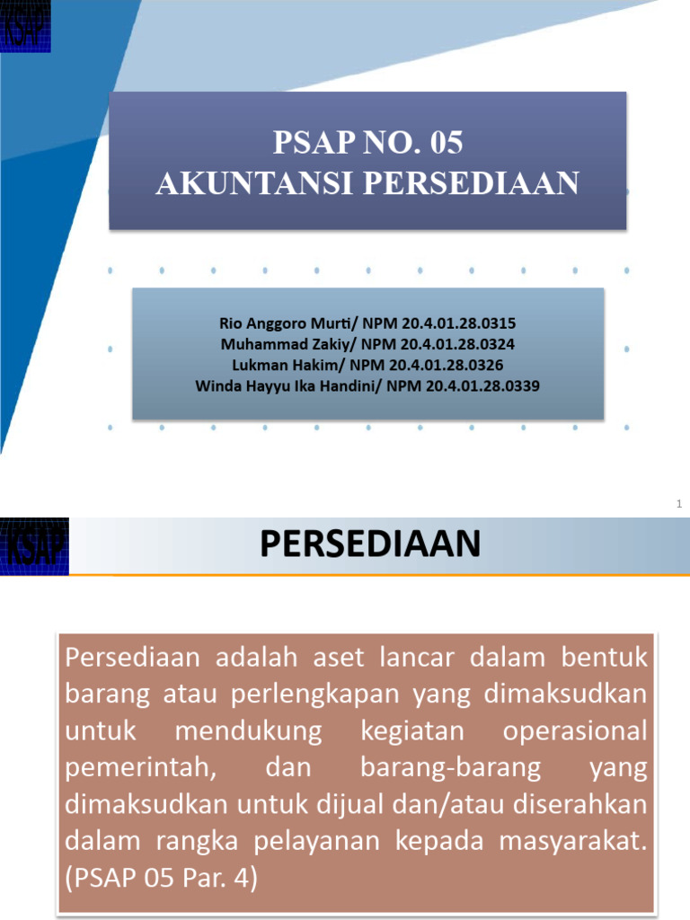 PSAP 05 - Persediaan | PDF