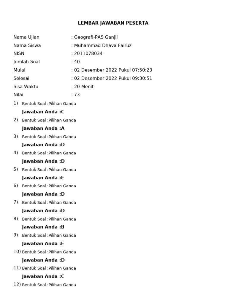 LJ Muhammad Dhava FairuzGeografi-PAS Ganjil | PDF