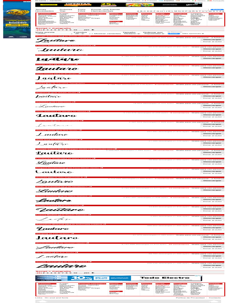 Script Caligrafía dafont.com | PDF | Diseño gráfico