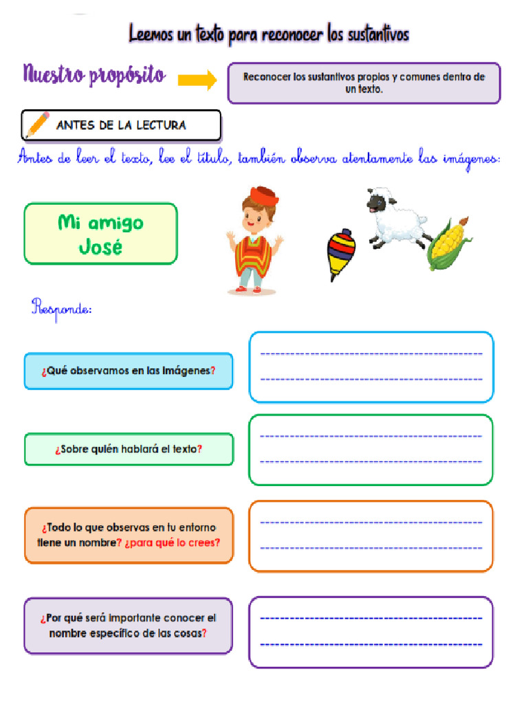 Ficha de Los Sustantivos 20-03 | PDF