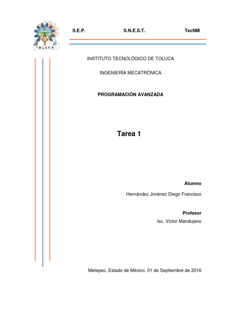MTG1023 - 001 - (Tarea 1 DFHJ) | PDF | Objeto (informática) | Clase (Programación informática)