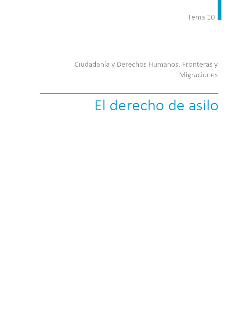 tema10-1 derecho de asilo | PDF | Refugiado | Convenio europeo de derechos humanos