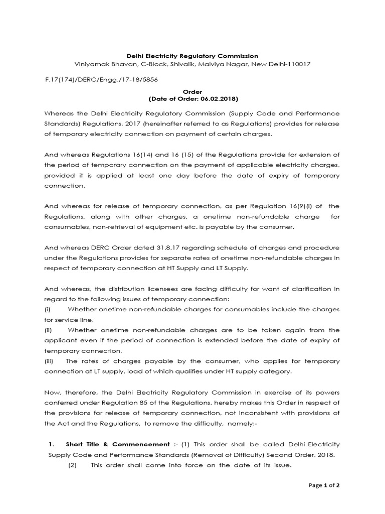 Review-1-2nd Removal of Difficulty Order (Temporary Connection) - 06.02 ...