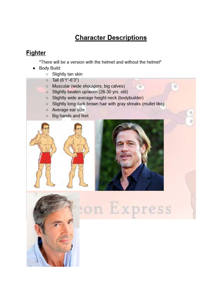 Character Descriptions-Min-Compressed | PDF | Face