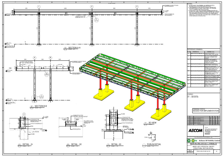 3-Pedestal Canopy Structural Details | PDF | Building Engineering ...