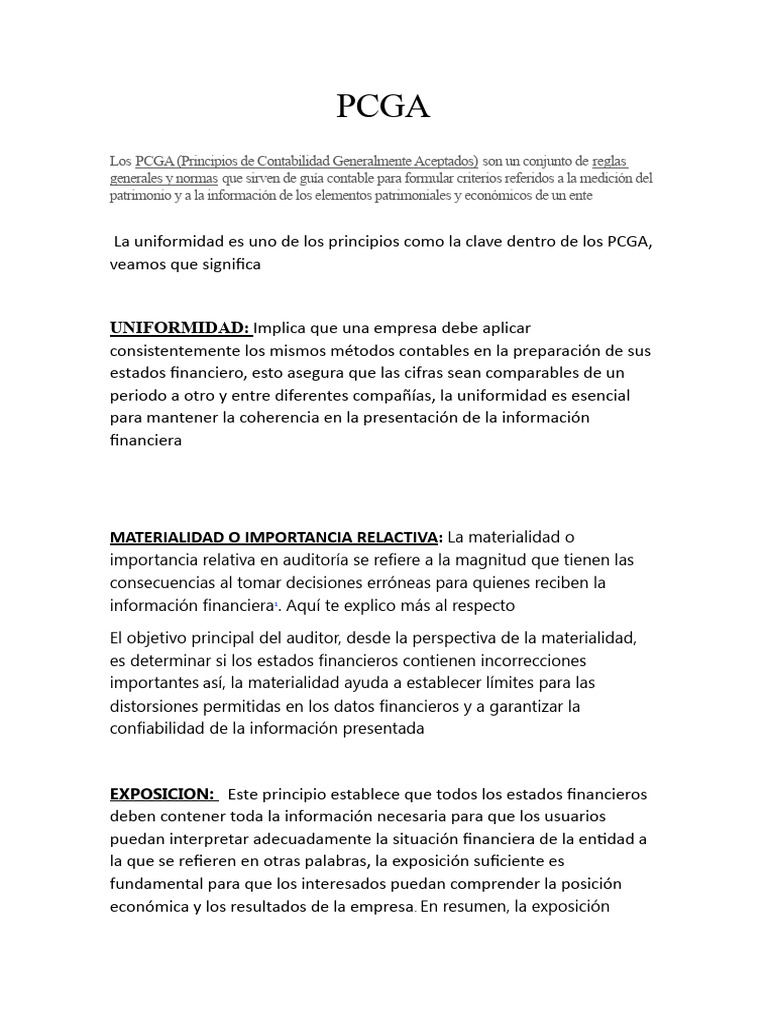 PCGA | PDF | Pequeñas y medianas empresas | Contabilidad